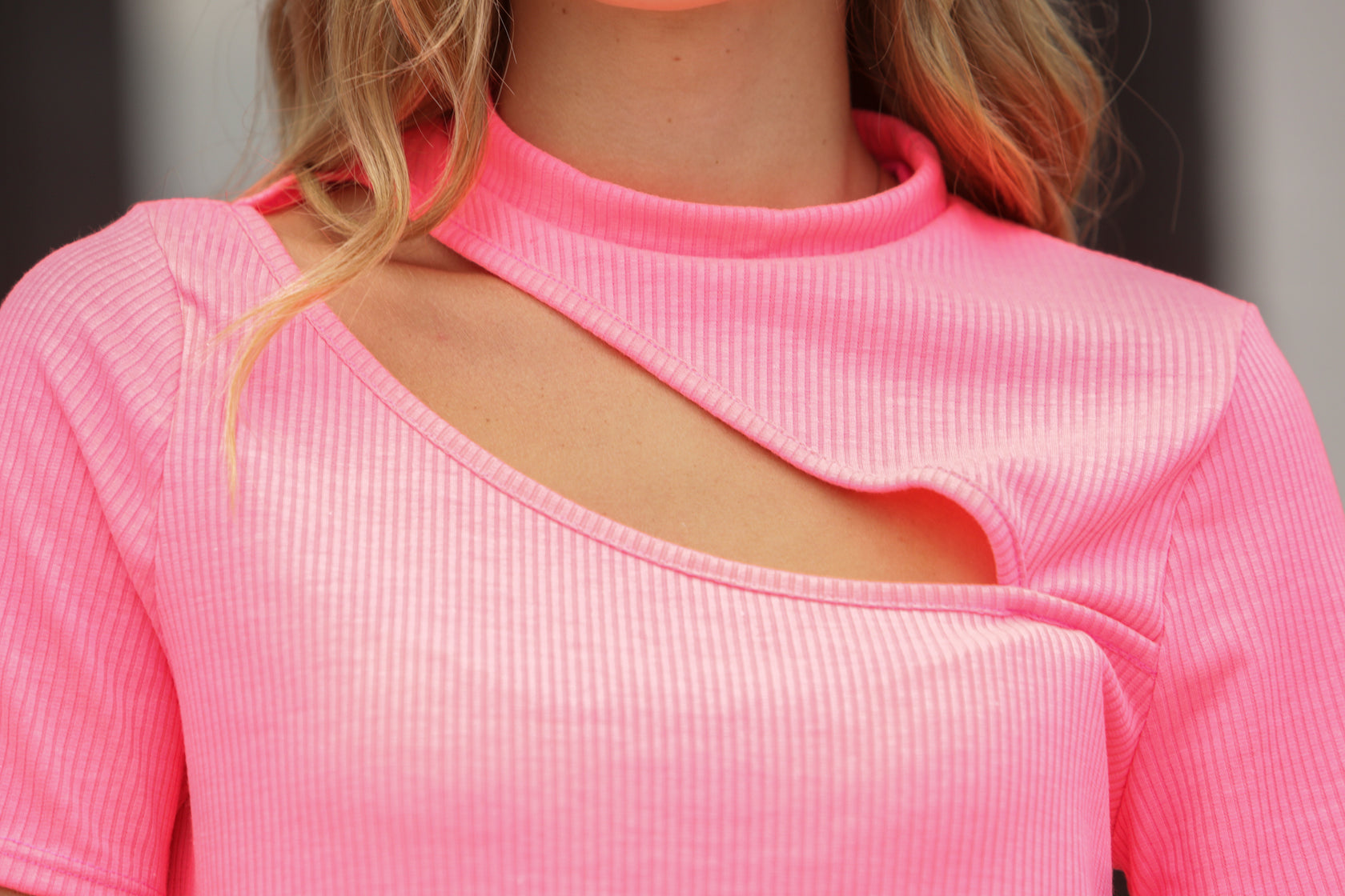 Rib Knit Front Cut Out Top – The Obsessions Boutique
