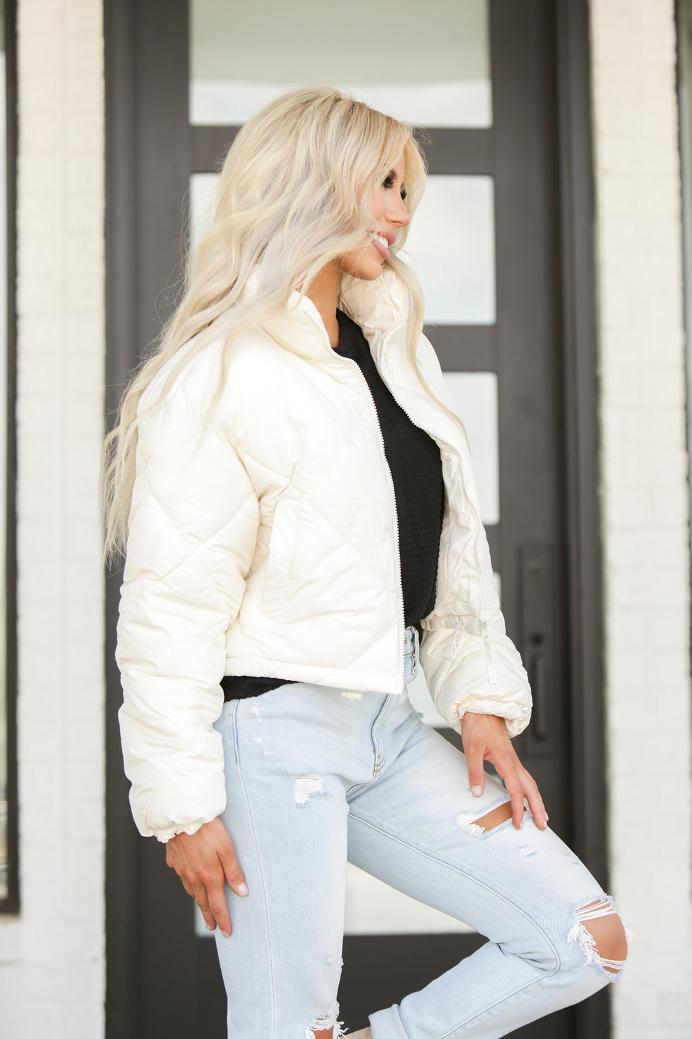 Woven Solid Zip Up Puffer Jacket – The Obsessions Boutique